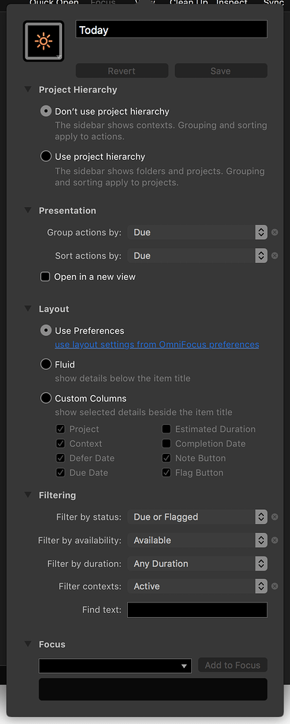 Setting up my custom "Today" Perspective - Similar to Things 3 - OmniFocus - The Omni Group User ...