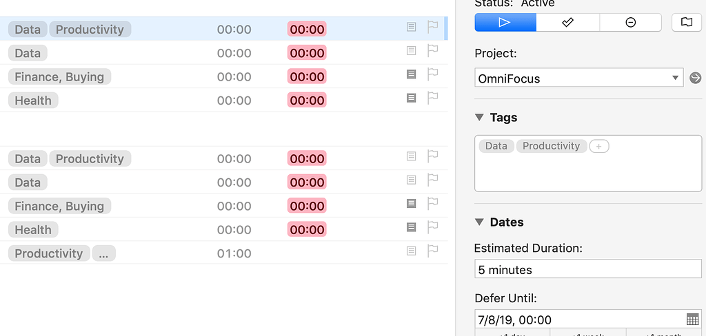 Estimated Duration not showing in Forecast - OmniFocus for Mac - The Omni Group User Forums