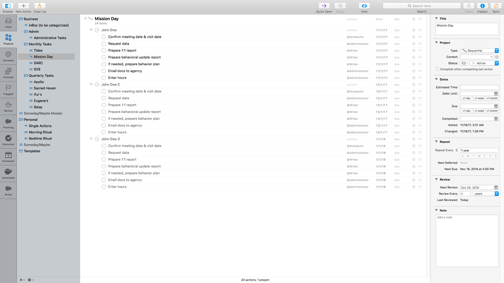 Help With Organizing Structure of OF and Projects While Maintaining Review and Perspectives ...