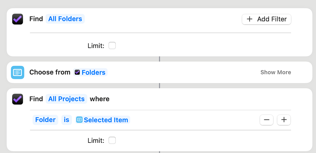 Choosing projects in a folder for a shortcut? - OmniFocus - The Omni ...
