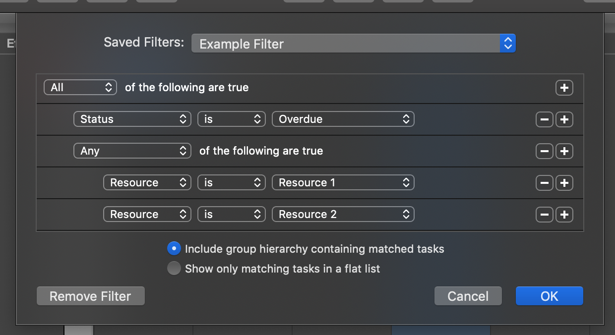 Filters With Multiple Criteria OmniPlan The Omni Group User Forums