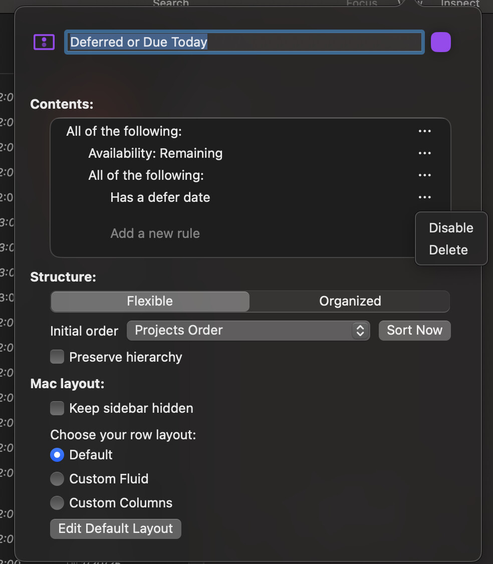 Perspective to show deferred to today and due today - OmniFocus for Mac - The Omni Group User Forums