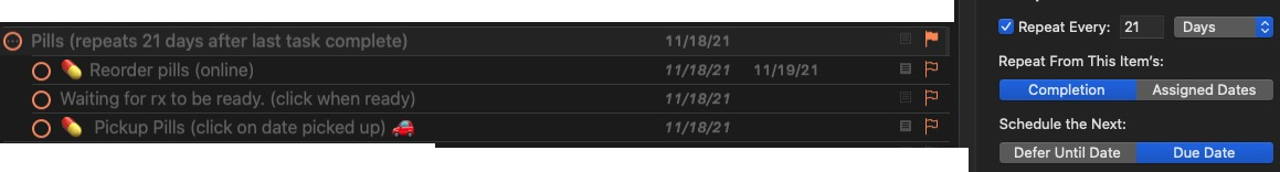 Order & pickup pills monthly. How would you setup this repeat task? - OmniFocus - The Omni Group ...